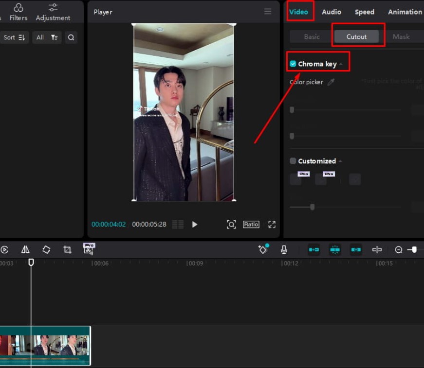 Instructions for Removing Green Background, Merging Backgrounds on CapCut